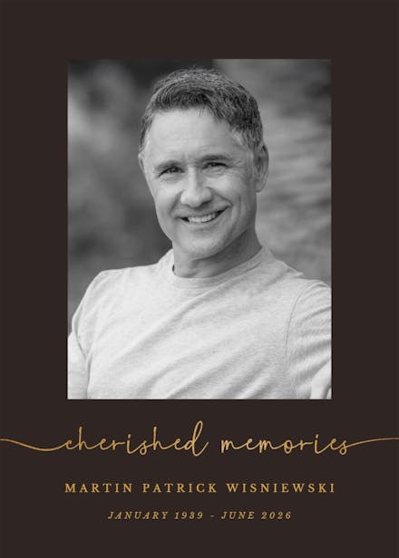 Cherished Memories - Memorial Card Template (Free) | Greetings Island