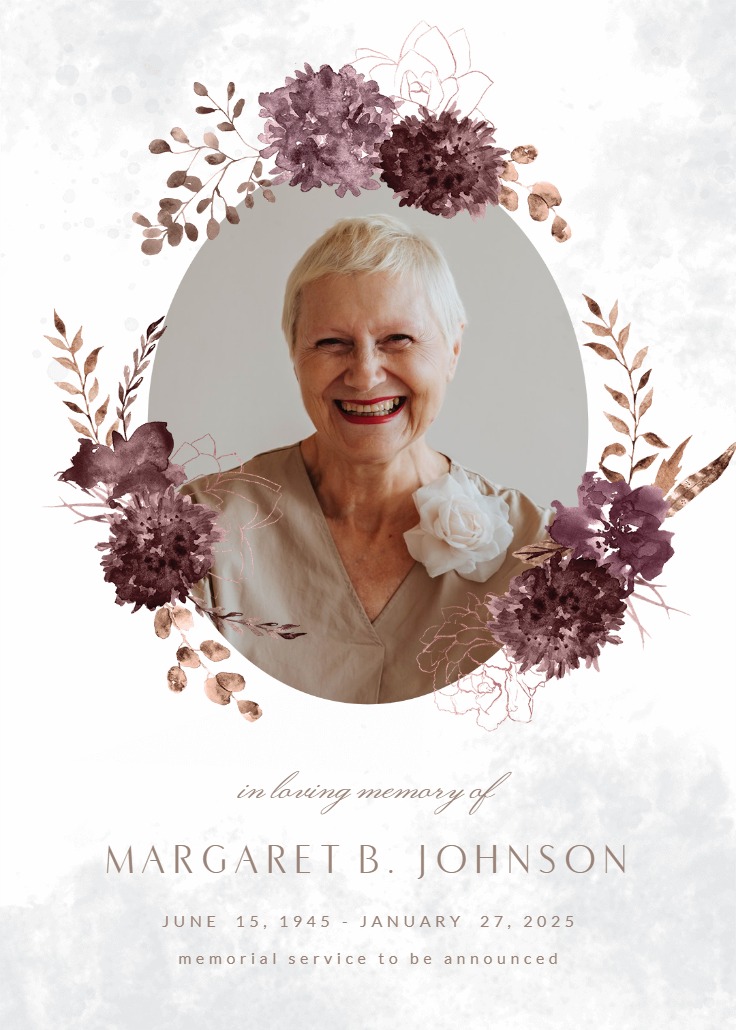 Smokey Flowers - Memorial Card | Greetings Island