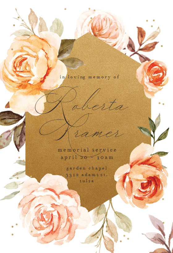 Dutch bouquet - Memorial Card Template | Greetings Island