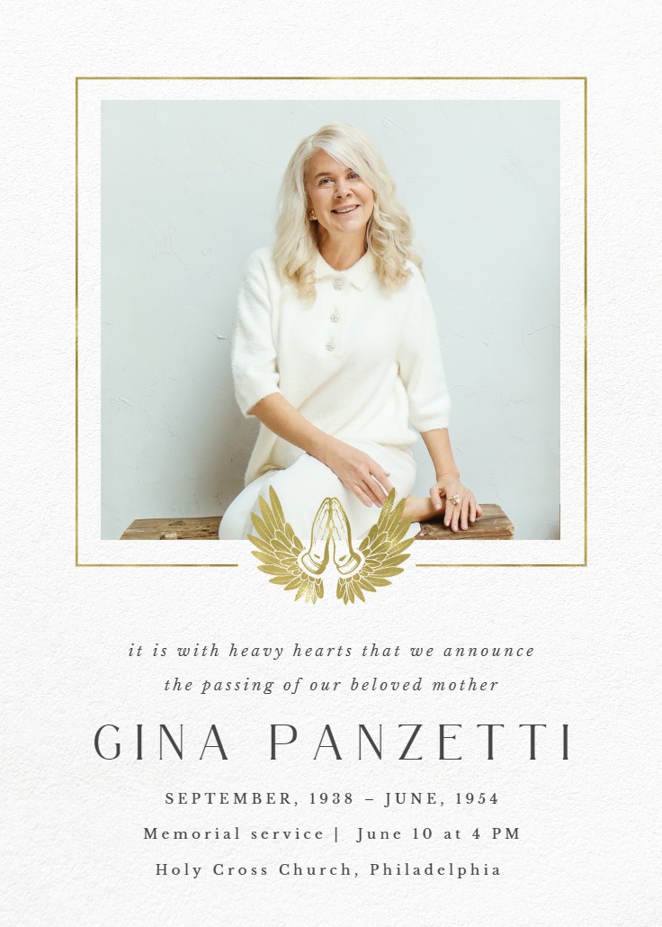 In loving memory frame - Memorial Card | Greetings Island