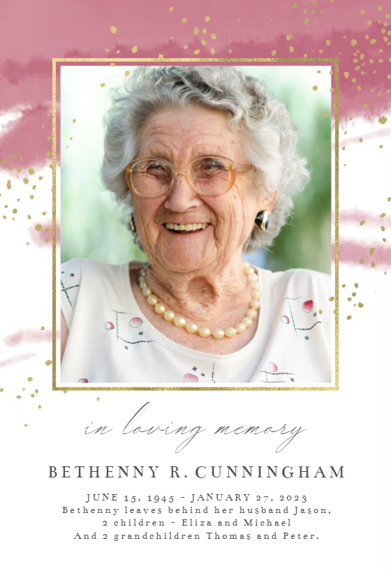 Memory - Memorial Card Template | Greetings Island