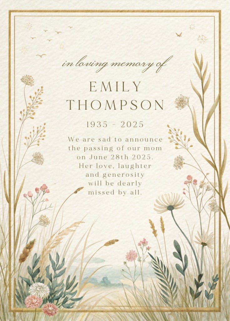 Nature's Love - Memorial Card | Greetings Island