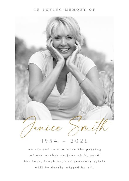 Polaroid - Memorial Card Template (Free) | Greetings Island