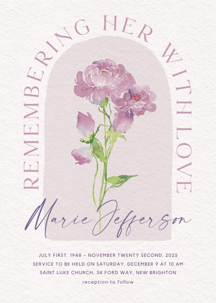 Remembering - Memorial Card Template (Free) | Greetings Island