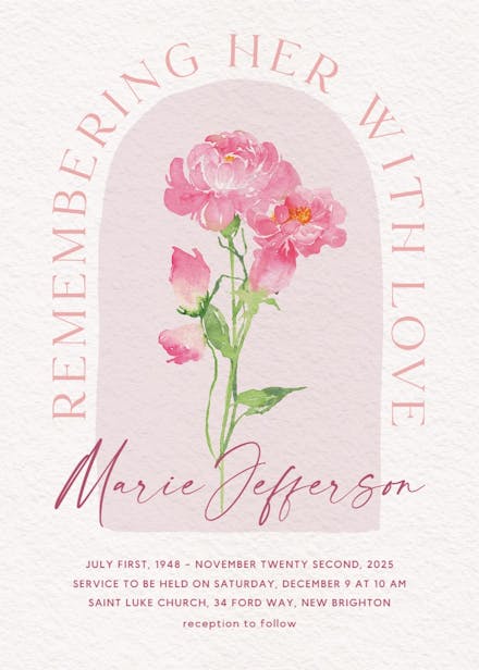 Remembering - Memorial Card Template (Free) | Greetings Island