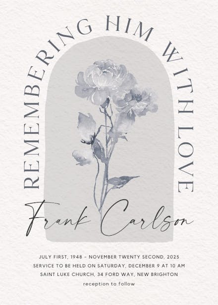 Remembering - Memorial Card Template (Free) | Greetings Island