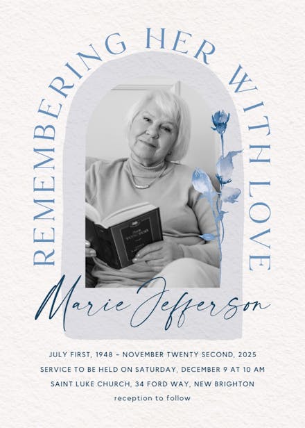 Remembering Photo - Memorial Card Template | Greetings Island