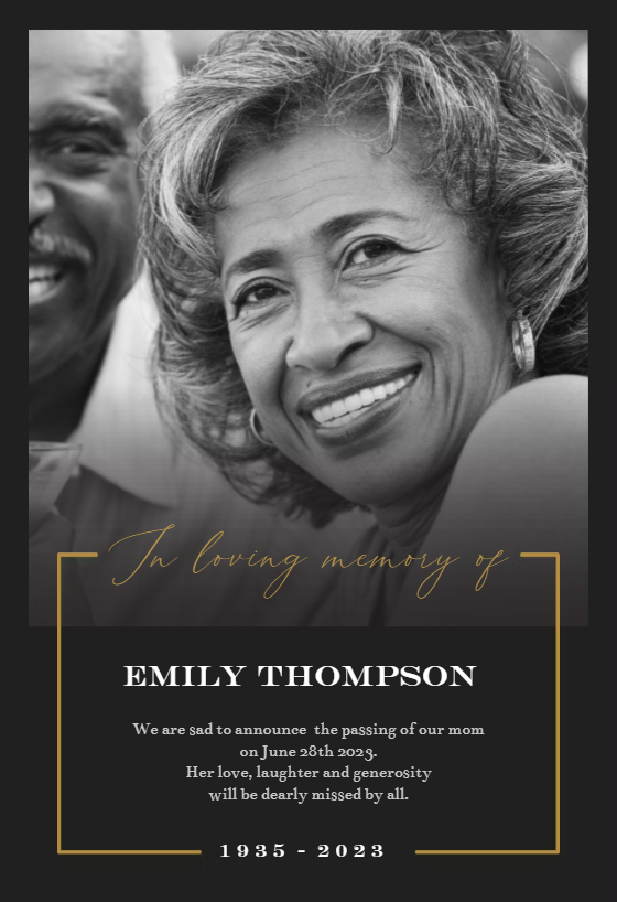 Traditional Frame - Memorial Card Template | Greetings Island