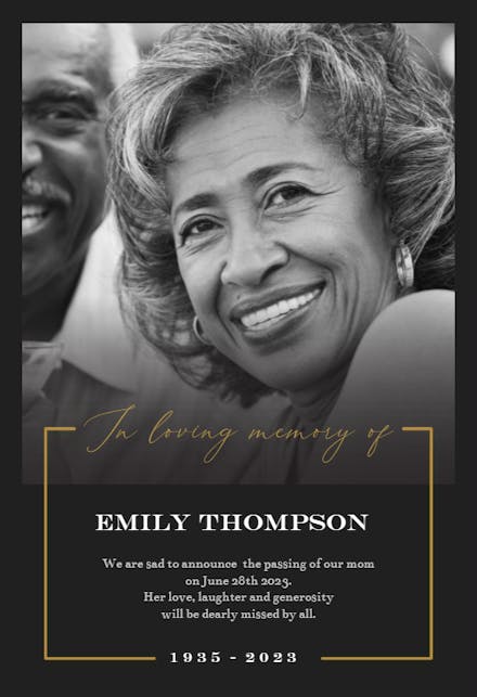 Treasured Memory - Memorial Card Template (Free) | Greetings Island