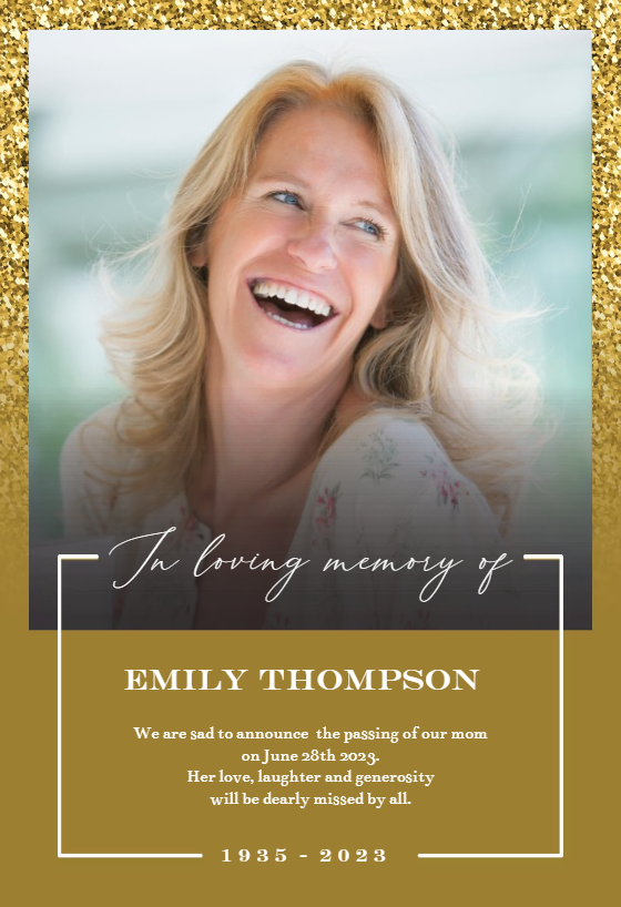 Traditional Frame - Memorial Card Template | Greetings Island