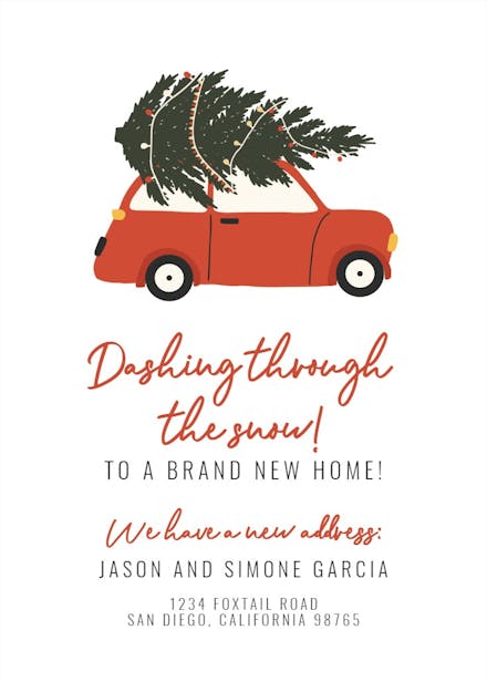 Doodle Christmas - Moving Announcement Template (Free) | Greetings Island
