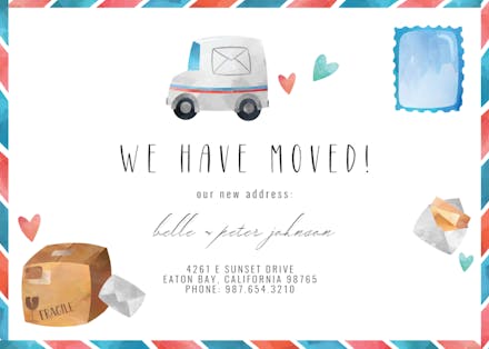 Mail Truck - Moving Announcement Template (Free) | Greetings Island