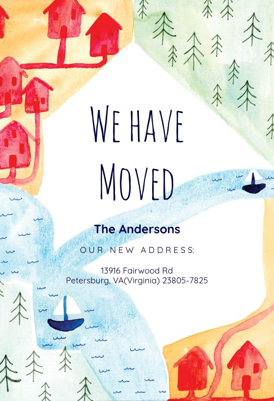Map - Moving Announcement Template | Greetings Island