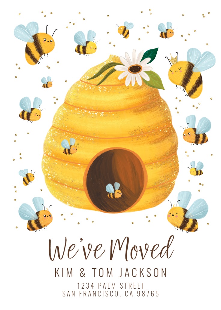 New bee hive - Moving Announcement | Greetings Island