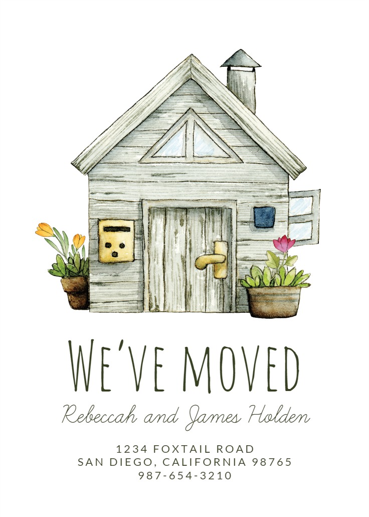 Wooden Home - Moving Announcement (Free) | Greetings Island