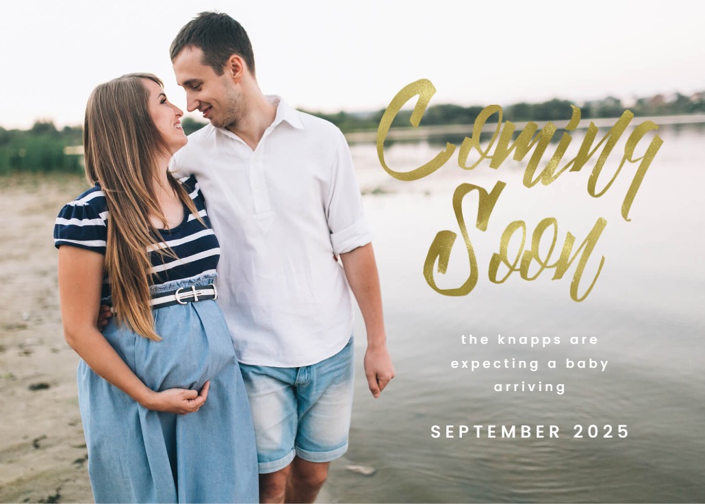 Dotted Border - Pregnancy Announcement Template (Free) | Greetings Island