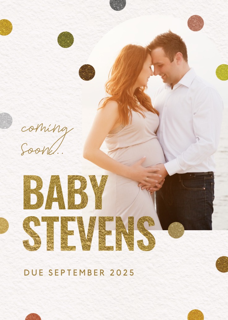 Glitter Baby Bliss - Pregnancy Announcement Template (Free) | Greetings ...