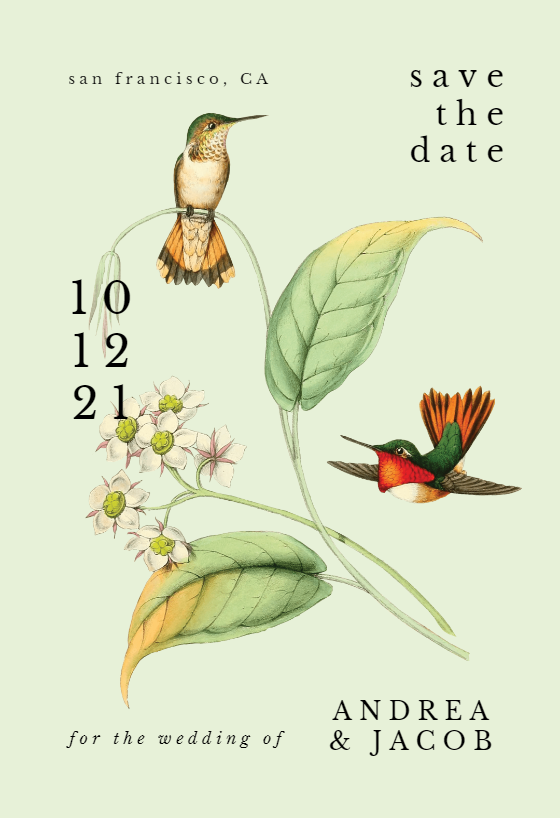 Birds In Love - Save The Date Card Template (Free) | Greetings Island
