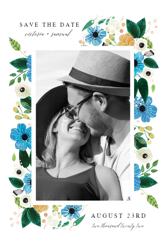 Blue & Orange - Save The Date Card Template (Free) | Greetings Island