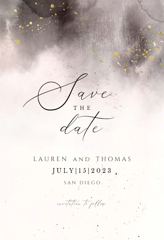 Gold Texture - Save the Date Card Template | Greetings Island