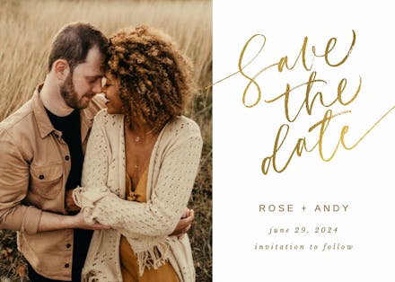Elegant Script - Save The Date Card Template (Free) | Greetings Island