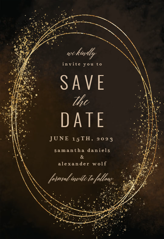 Gold Texture - Save the Date Card Template | Greetings Island