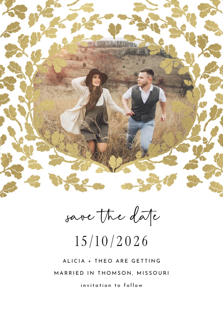 Golden Spring - Save the Date Card Template | Greetings Island
