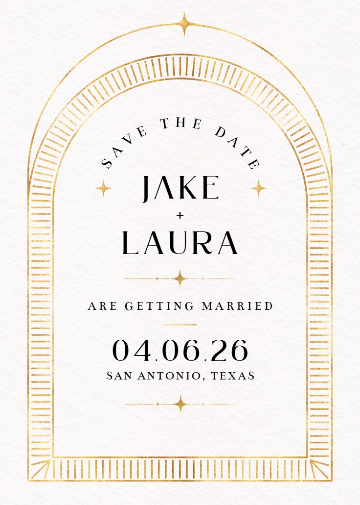Fancy Art Deco - Save the Date Card (Free) | Greetings Island