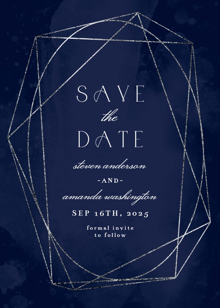Silver Border - Save the Date Card | Greetings Island
