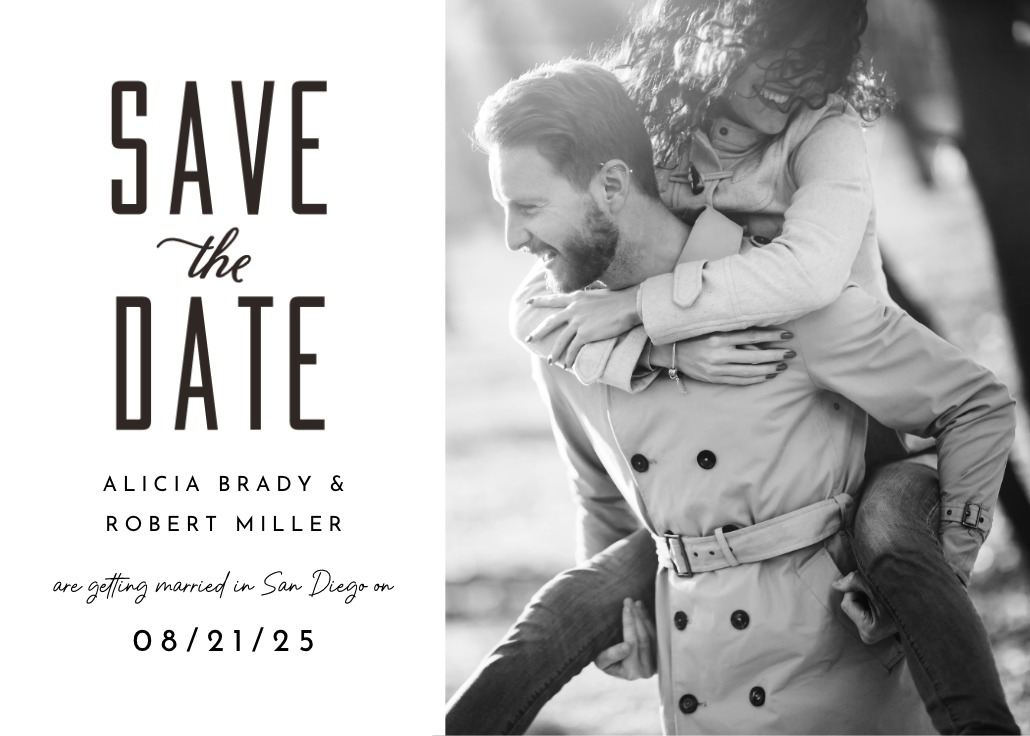 Simple Text - Save the Date Card (Free) | Greetings Island