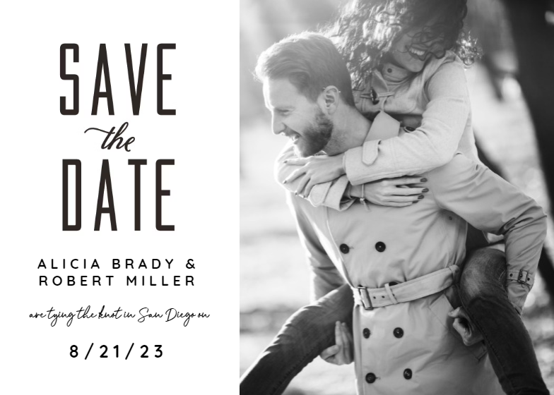 Simple Text - Save The Date Card Template (Free) | Greetings Island