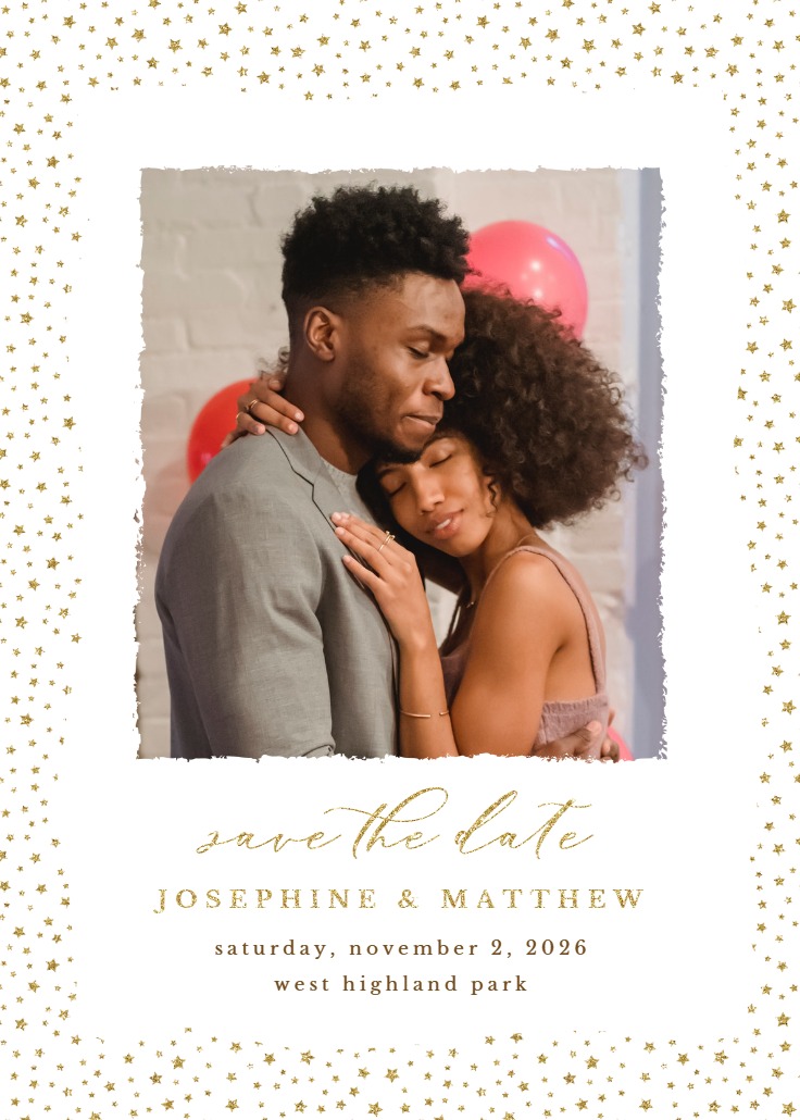 Sparkle stars - Save the Date Card (Free) | Greetings Island