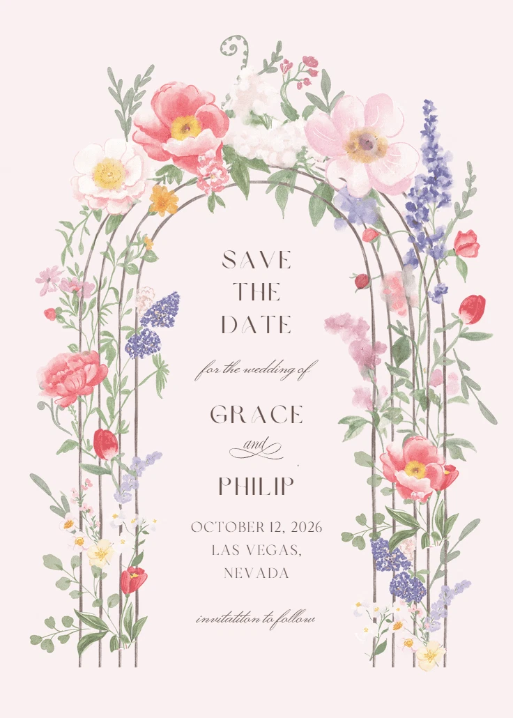 Spring Gate of Love - Save the Date Card | Greetings Island