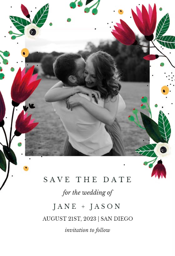 Spring Hug - Save The Date Card Template | Greetings Island