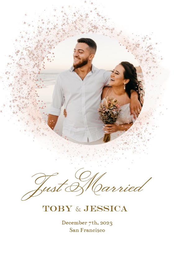 Blush Gold Spots - Wedding Announcement Template | Greetings Island