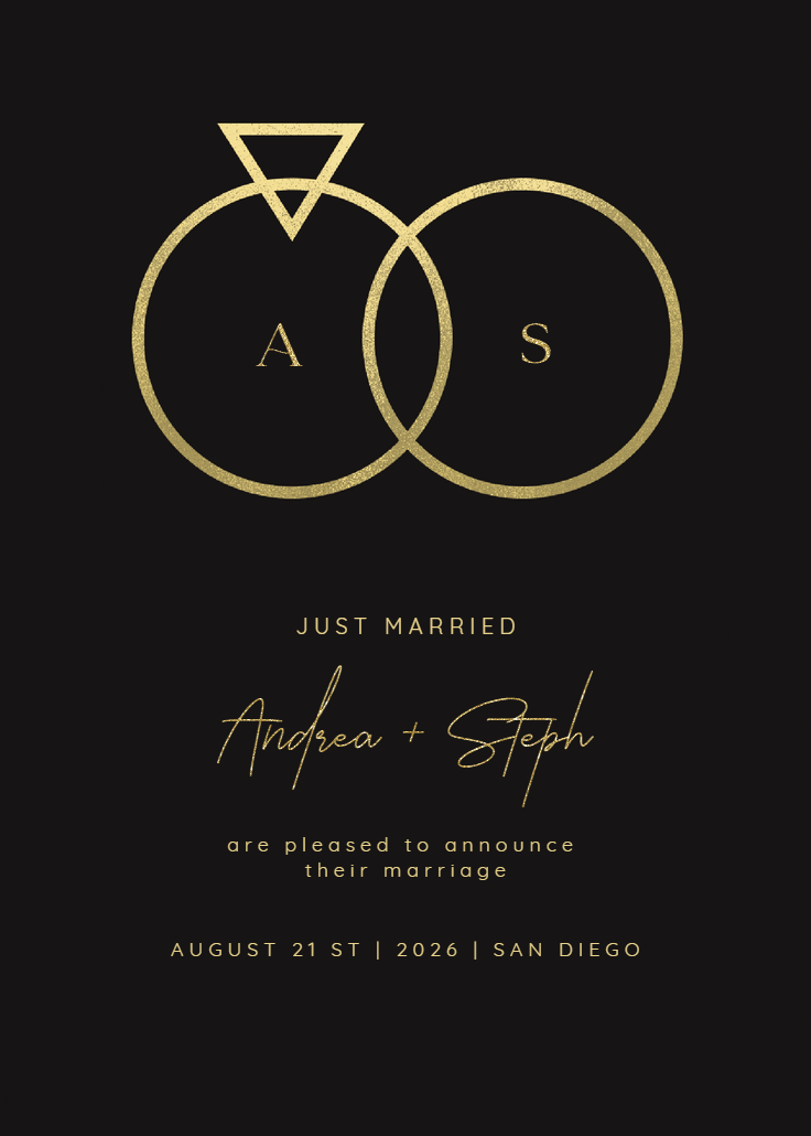 Connected rings - Wedding Announcement | Greetings Island