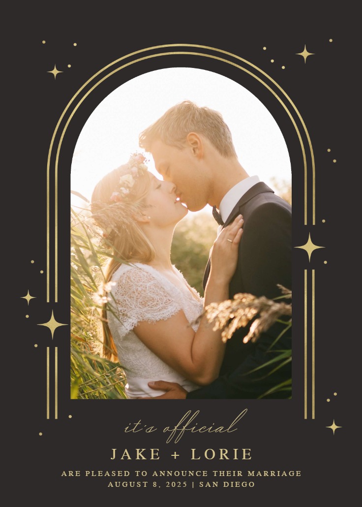 Sparkle arch - Wedding Announcement (Free) | Greetings Island