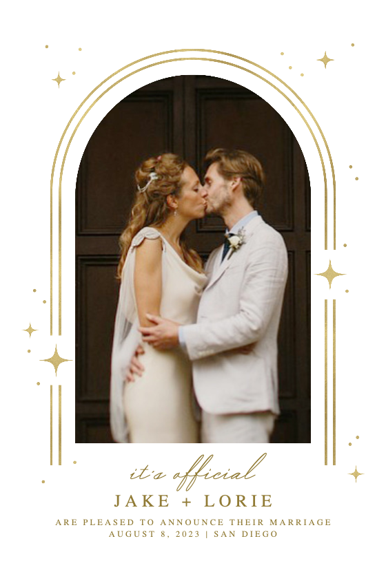 Sparkle Arch - Wedding Announcement Template (Free) | Greetings Island