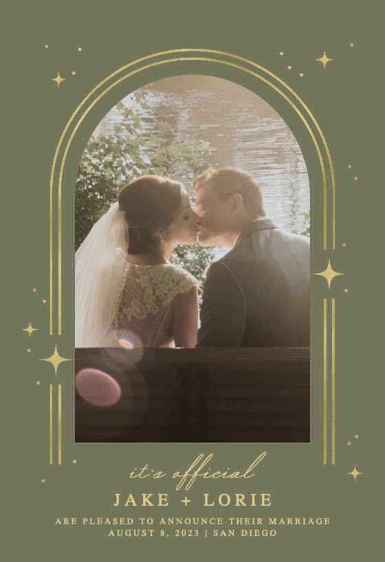 Sparkle Arch - Wedding Announcement Template (Free) | Greetings Island