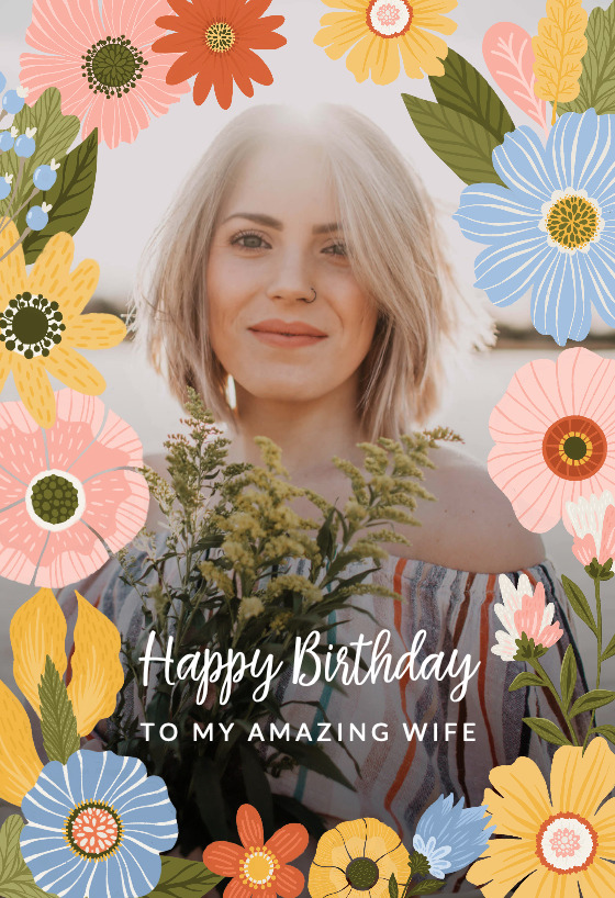 Blooms Frame - Tarjeta De Cumpleaños | Greetings Island