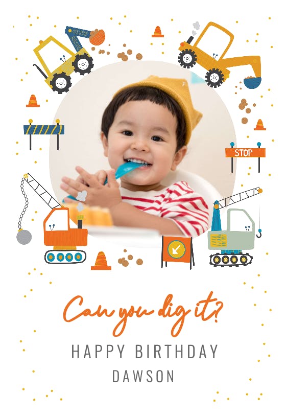 Dig It Construction - Birthday Card (Free) | Greetings Island
