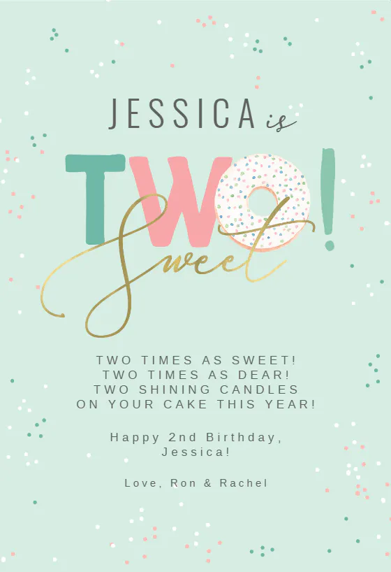 2 Sweet - Birthday Card (Free) | Greetings Island
