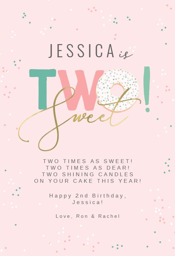 2 Sweet - Free Birthday Card | Greetings Island