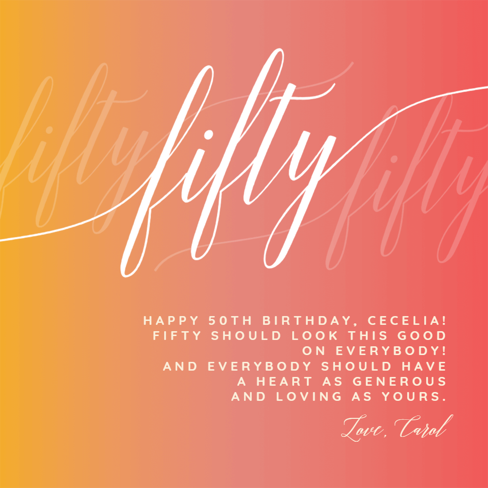 Cursive on Gradient - Free Birthday Card | Greetings Island