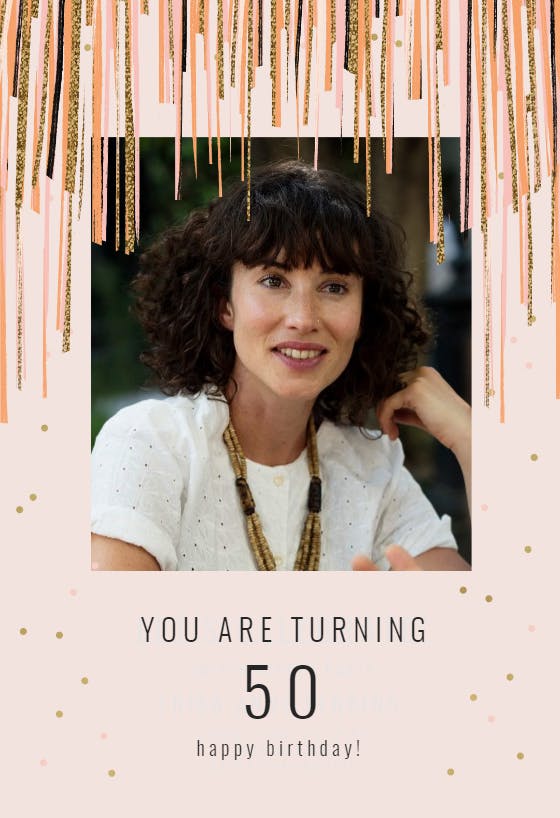 Glittery Striped Frame - Tarjeta De Cumpleaños | Greetings Island