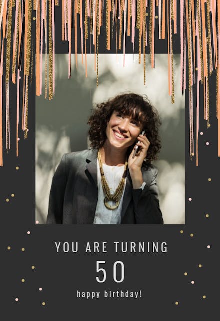 Glittery Striped Frame - Tarjeta De Cumpleaños | Greetings Island