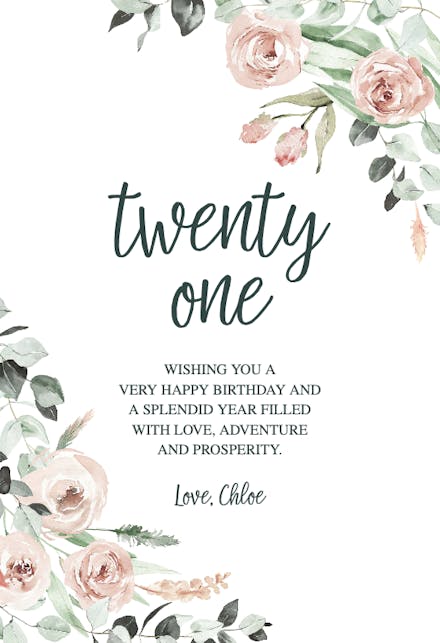 Roses Florals - Free Birthday Card | Greetings Island