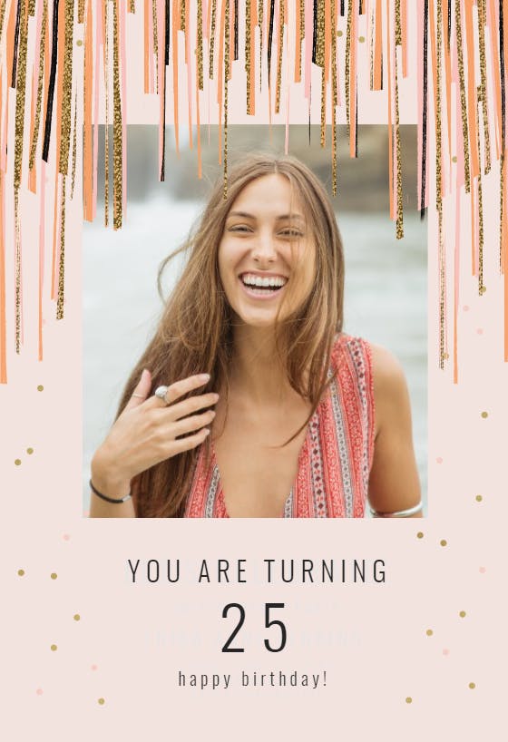 Stripes Shiny Frame - Tarjeta De Cumpleaños | Greetings Island