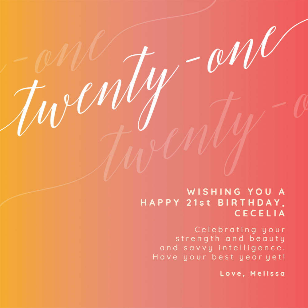 Sweeping Script - Free Birthday Card | Greetings Island