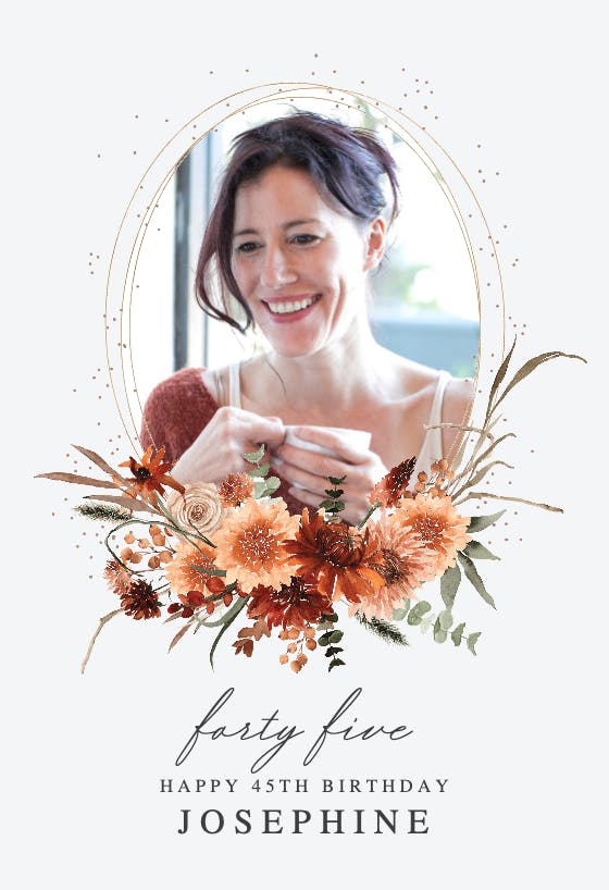 Terracotta Flowers At 45 - Free Birthday Card | Greetings Island